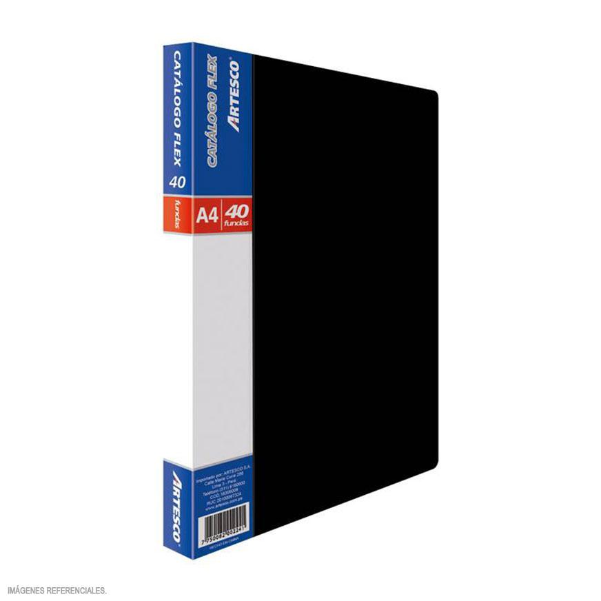 Artesco - Folder Catálogo A4 Negro x 40 Fundas - PaperStop