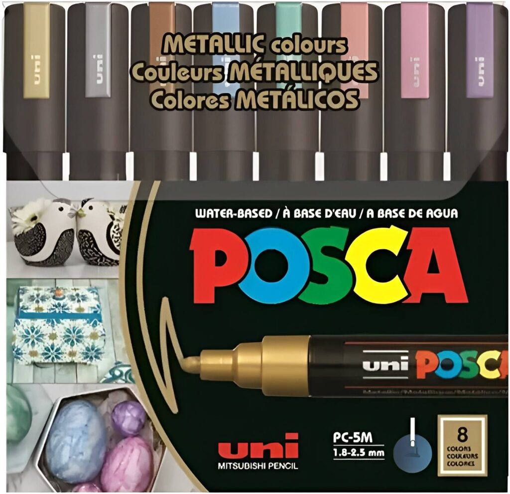 Uni Posca PC-5M Estuche x 8 Colores Metálicos - PaperStop