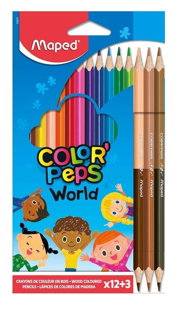 MAPED - ESTUCHE DE 12 COLORES + 3 DÚOS TONOS PIEL - PaperStop