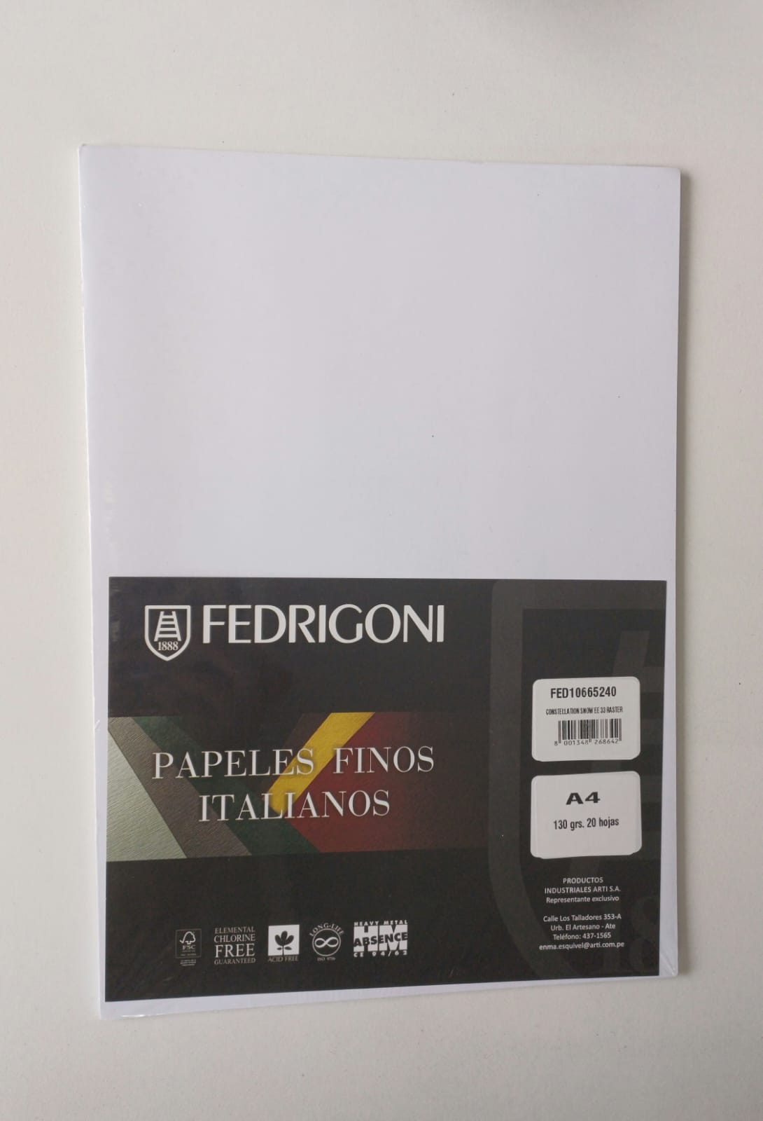 Fedrigoni - Cartulina A4 "Constellation Snow" 130gr x 20 hojas - PaperStop