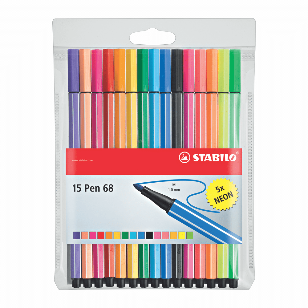 STABILO Pen 68 - Estuche x 15 unidades - PaperStop