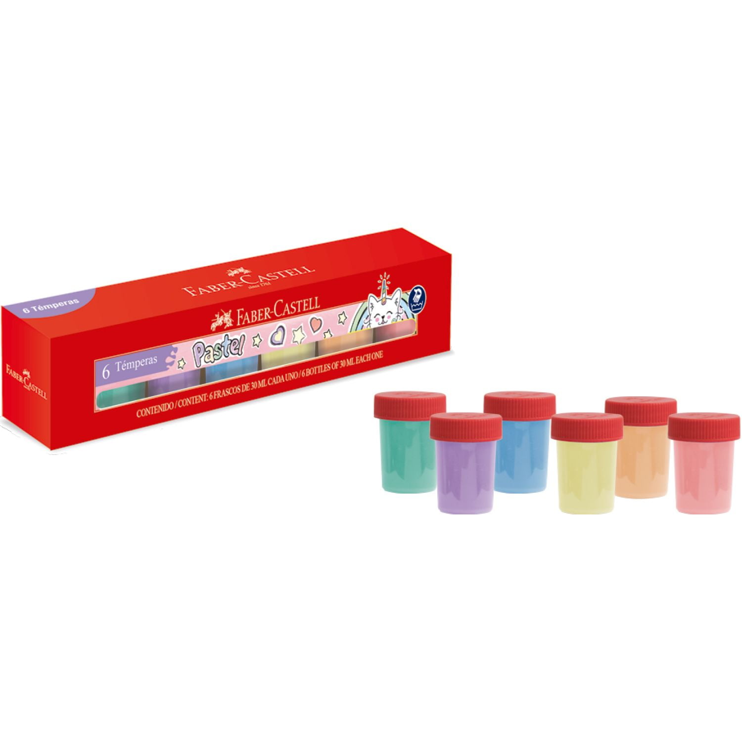 Faber Castell Témpera pastel estuche 6 colores x30ml - PaperStop