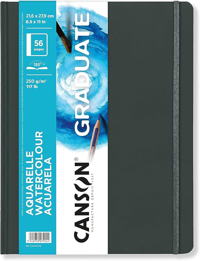 CANSON - BOOK GRADUATE ACUARELA 28H, 21.6x29.7 CM, 220GSM - PaperStop